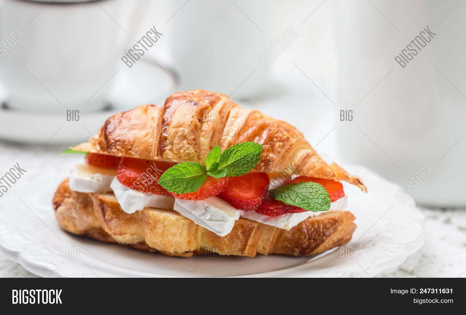 Croissant Strawberries Image & Photo (Free Trial) | Bigstock