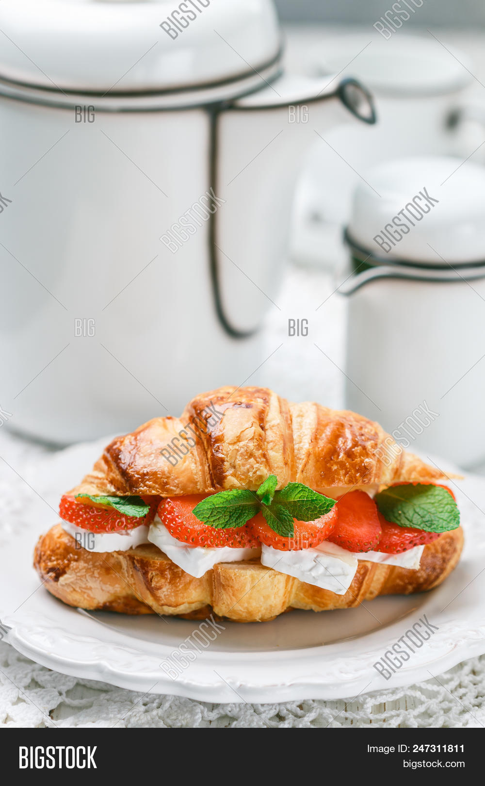 Croissant Strawberries Image & Photo (Free Trial) | Bigstock