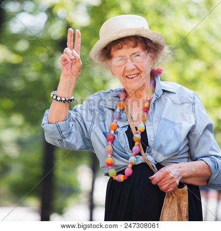 Happy Granny Outdoors Image & Photo (Free Trial) | Bigstock