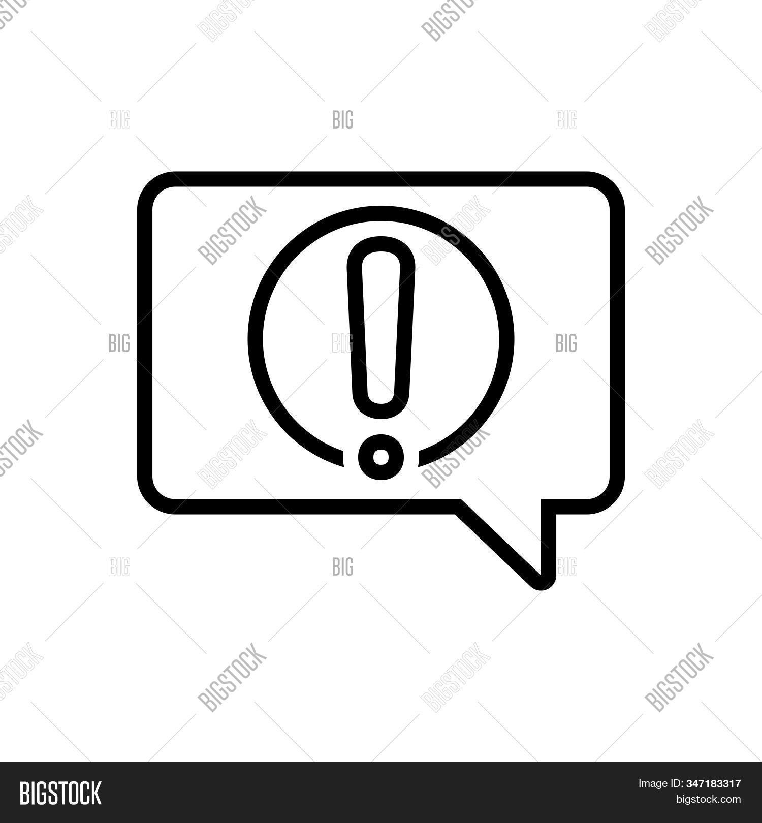 Black Line Icon Alert Vector & Photo (Free Trial) | Bigstock