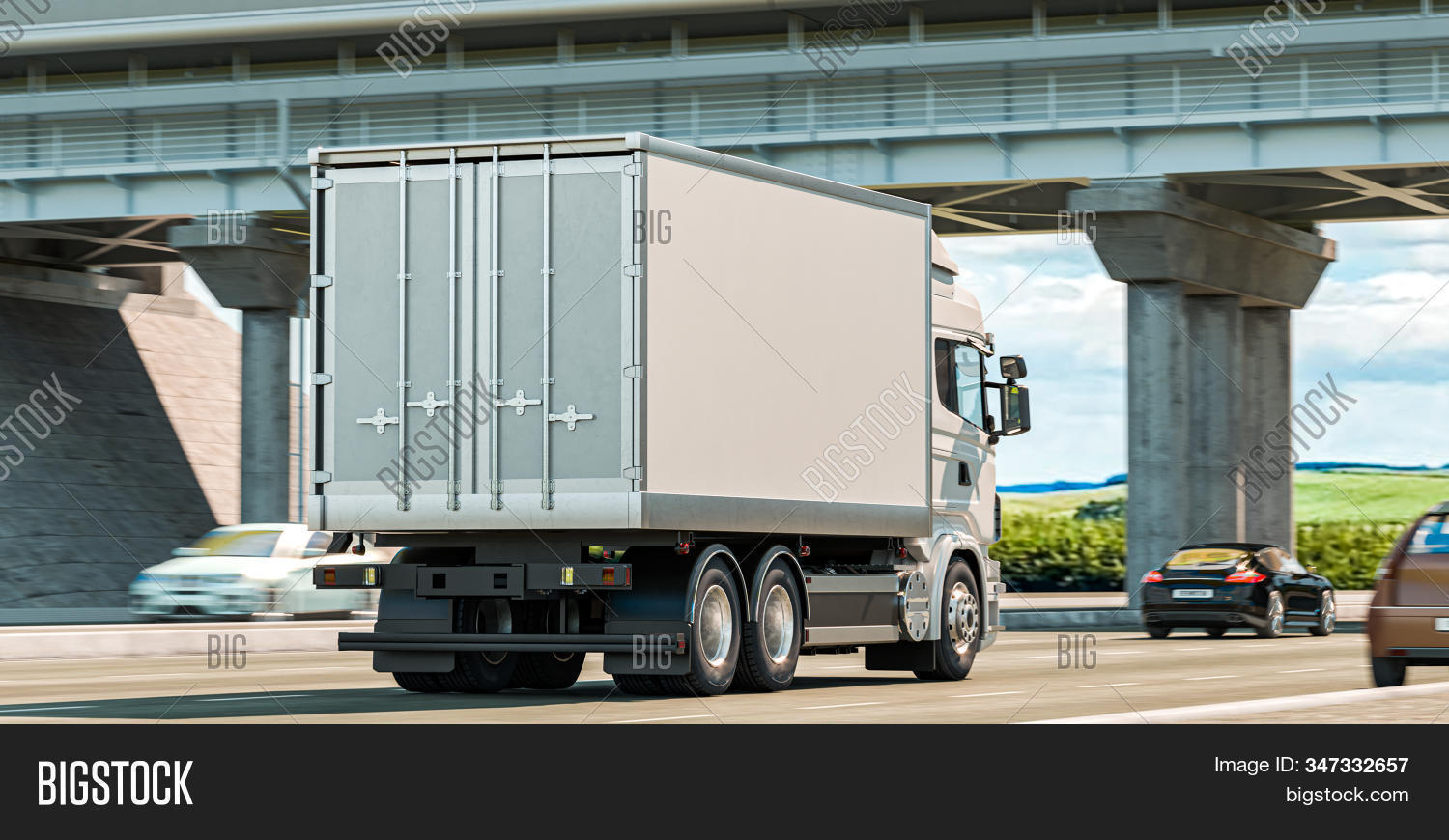 Back View White Truck Image & Photo (Free Trial) | Bigstock