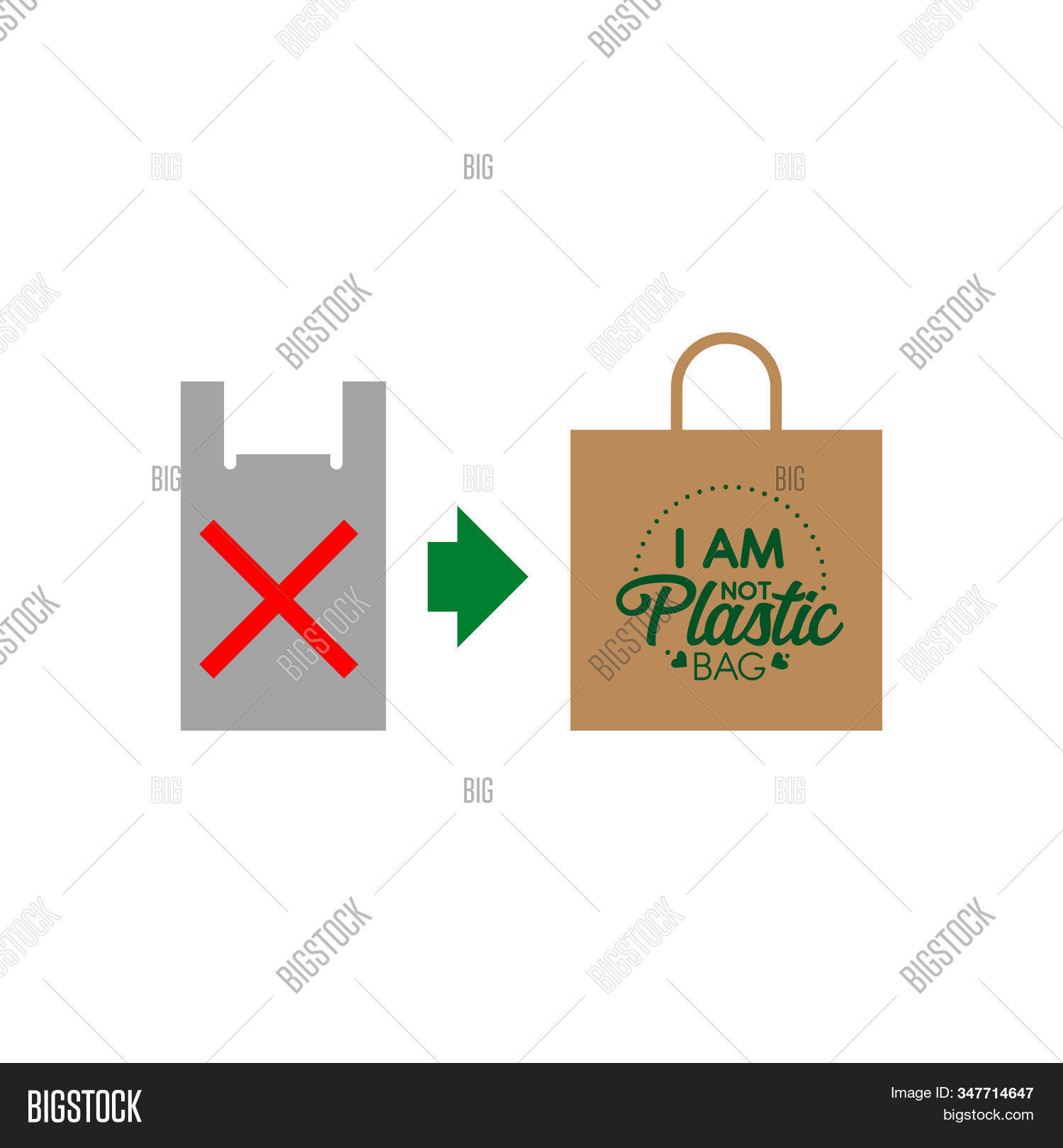 No Plastic Campaign. Vector & Photo (Free Trial) | Bigstock