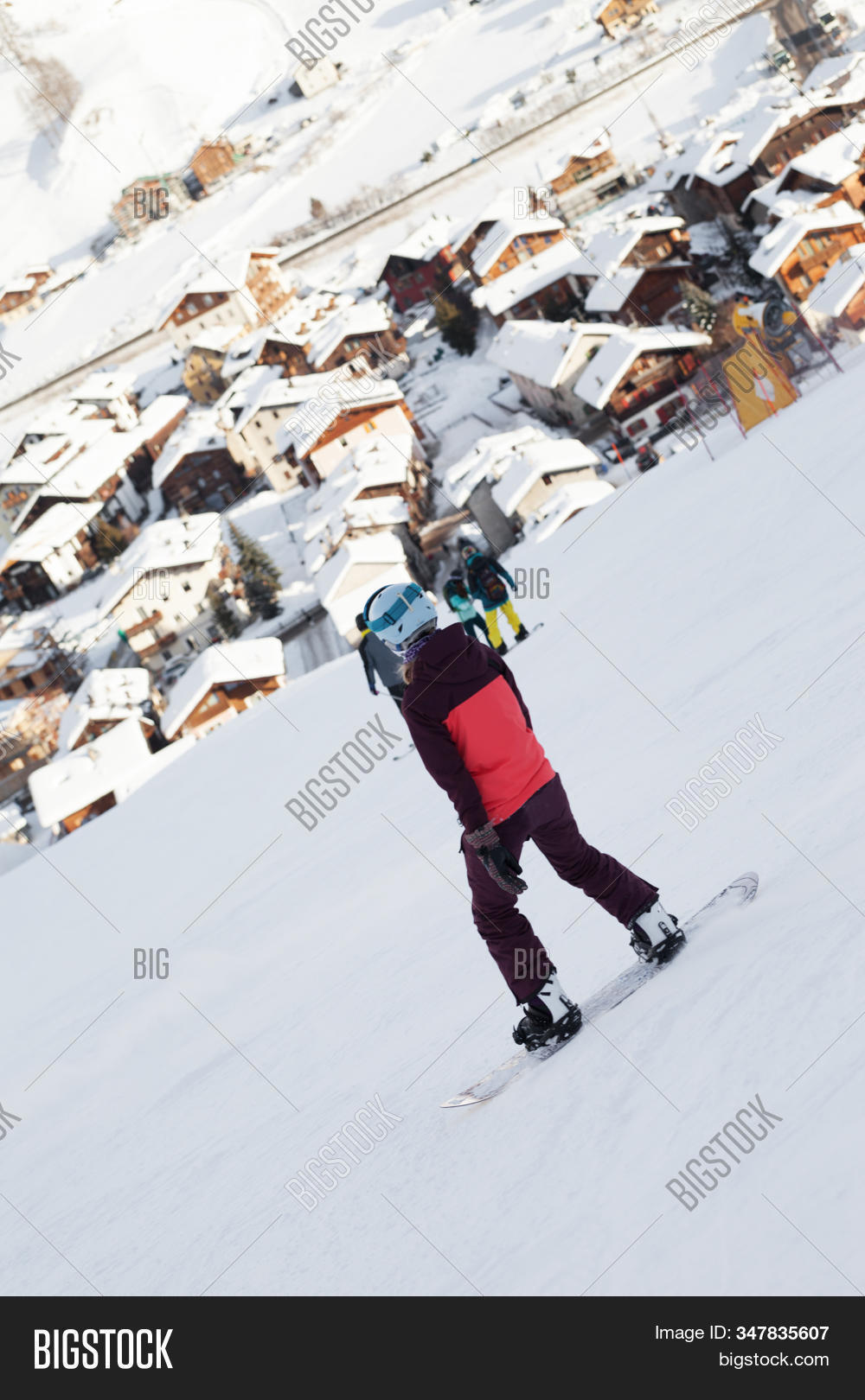 Snowboarders On Snowy Image & Photo (Free Trial) | Bigstock