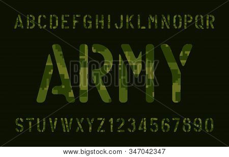 Army Alphabet Font. Vector & Photo (Free Trial) | Bigstock