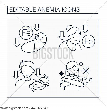 Anemia Line Icons Set Vector & Photo (Free Trial) | Bigstock
