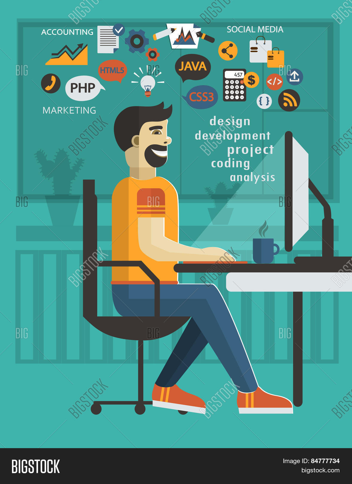 Self Employed Man Vector & Photo (Free Trial) | Bigstock