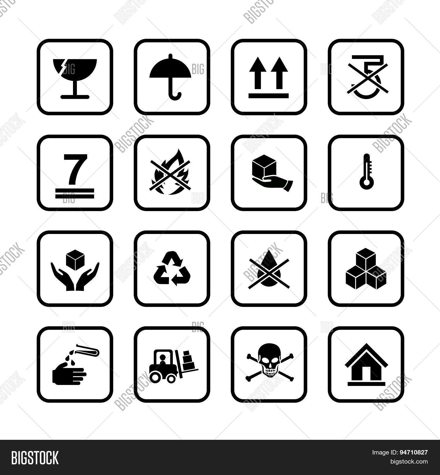 Set Packing Symbols Vector & Photo (Free Trial) | Bigstock