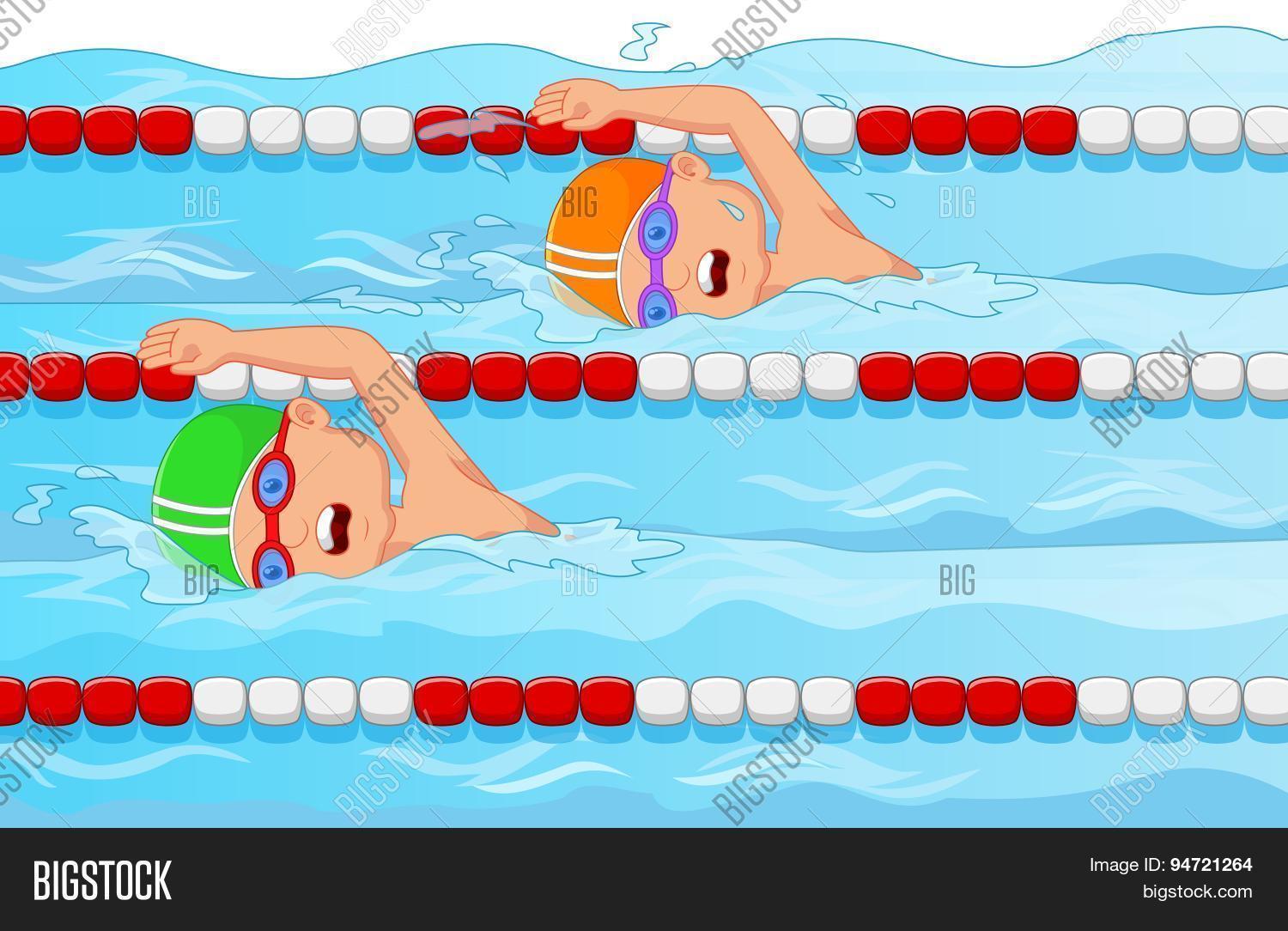 Cartoon Young Swimmer Vector & Photo (Free Trial) | Bigstock