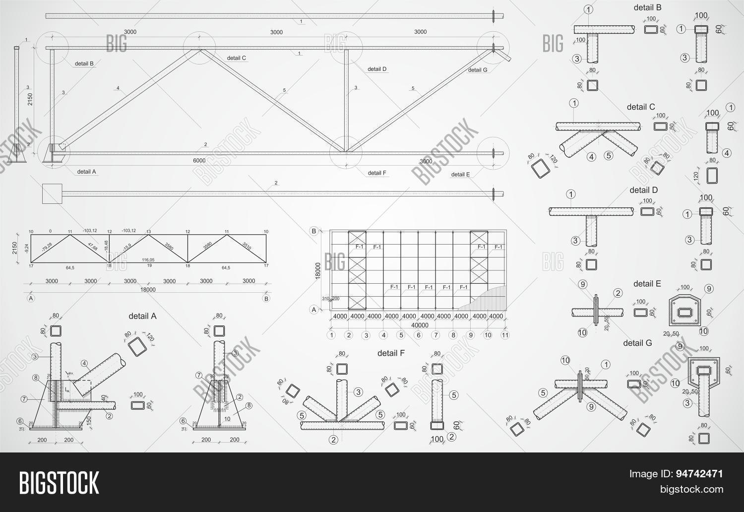 Industrial Truss Vector & Photo (Free Trial) | Bigstock