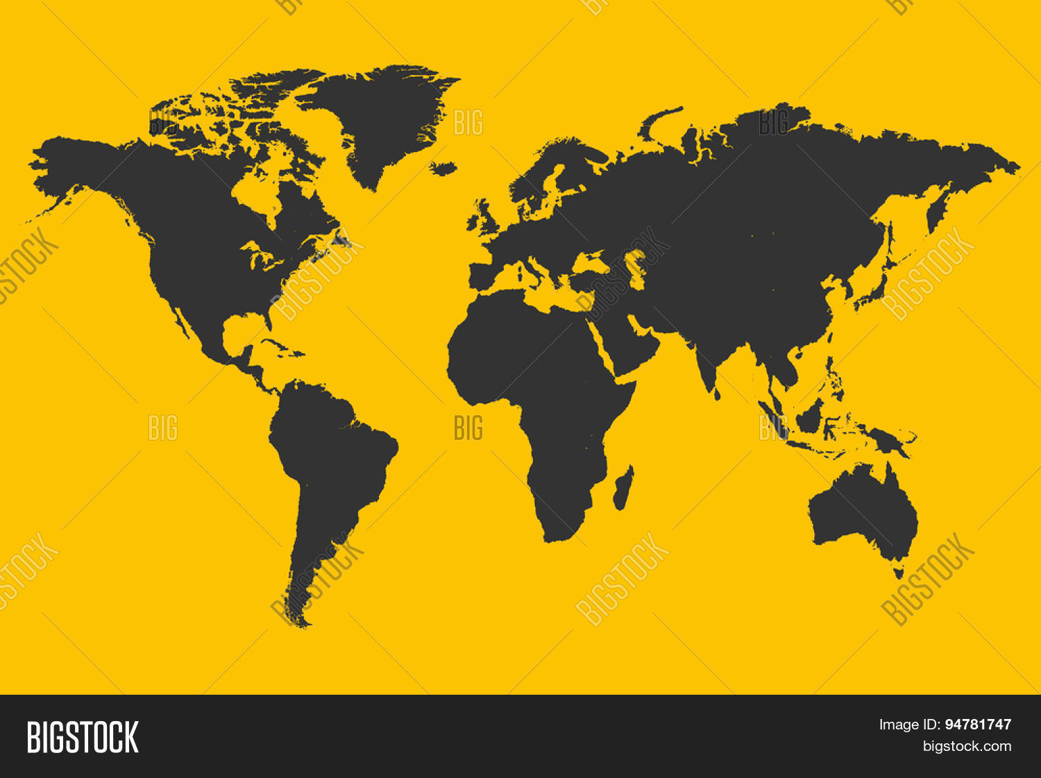 Yellow World Map Vector & Photo (Free Trial) | Bigstock