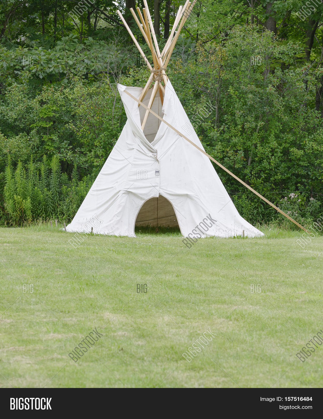 Canvas Tipi Erected On Image & Photo (Free Trial) | Bigstock