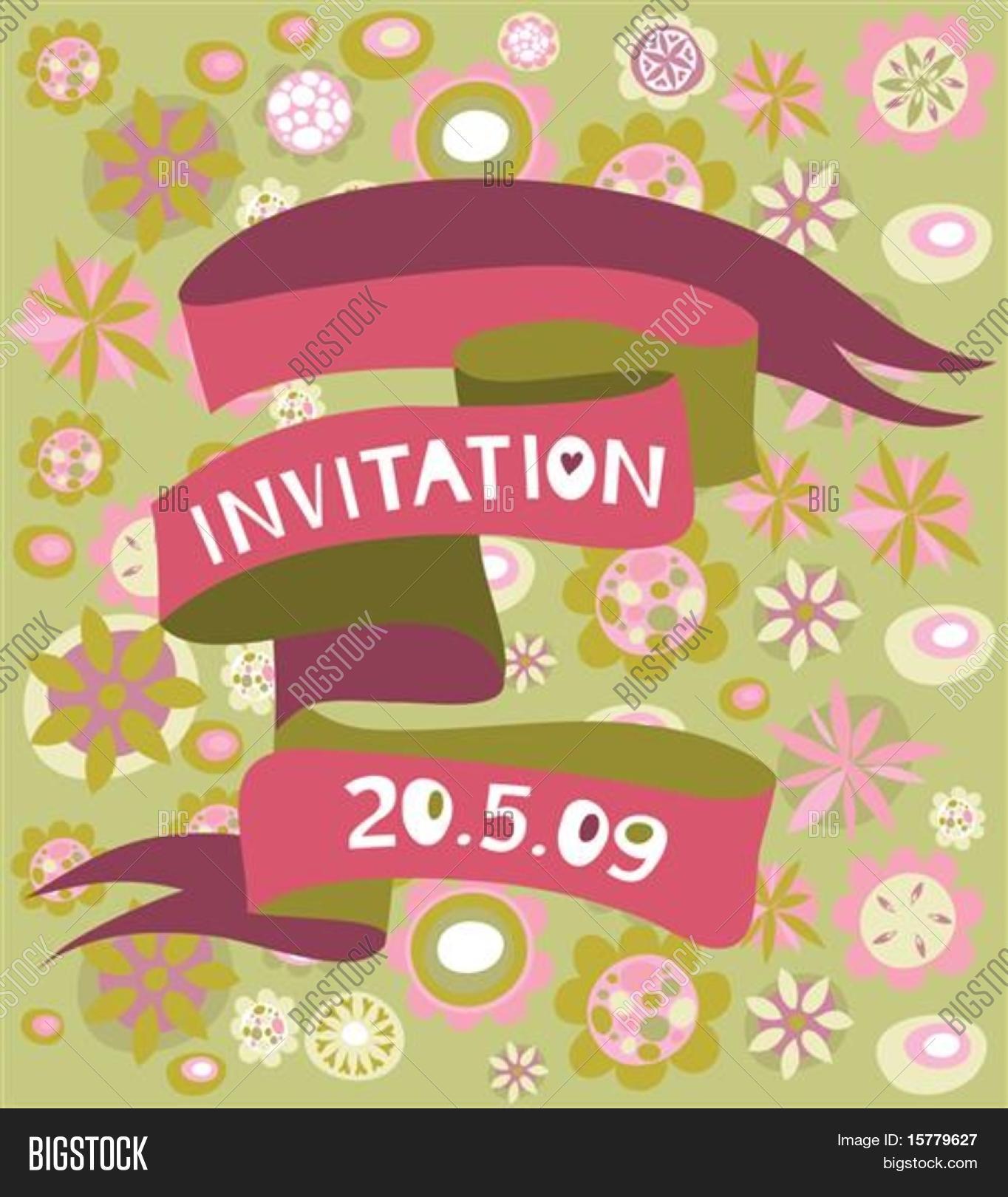 Retro Invitation Card Vector & Photo (Free Trial) | Bigstock