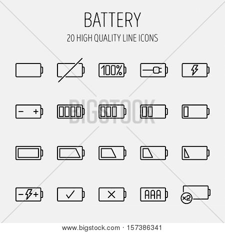 Set Battery Icons Vector & Photo (Free Trial) | Bigstock