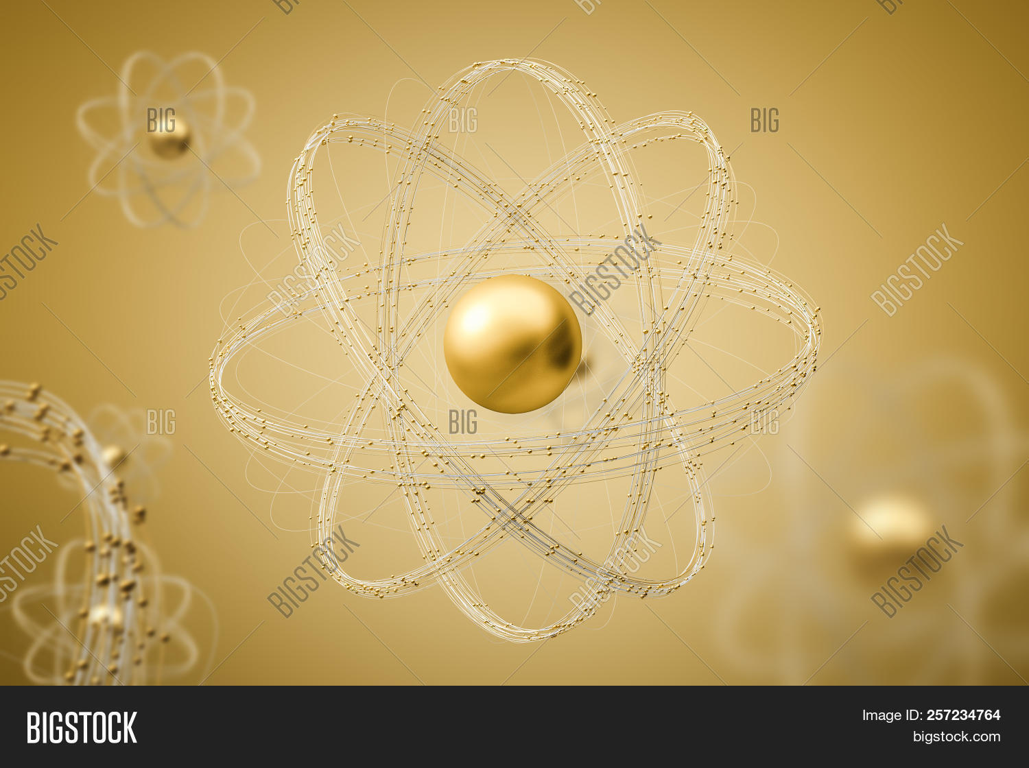 Golden Abstract Atom Image & Photo (Free Trial) | Bigstock
