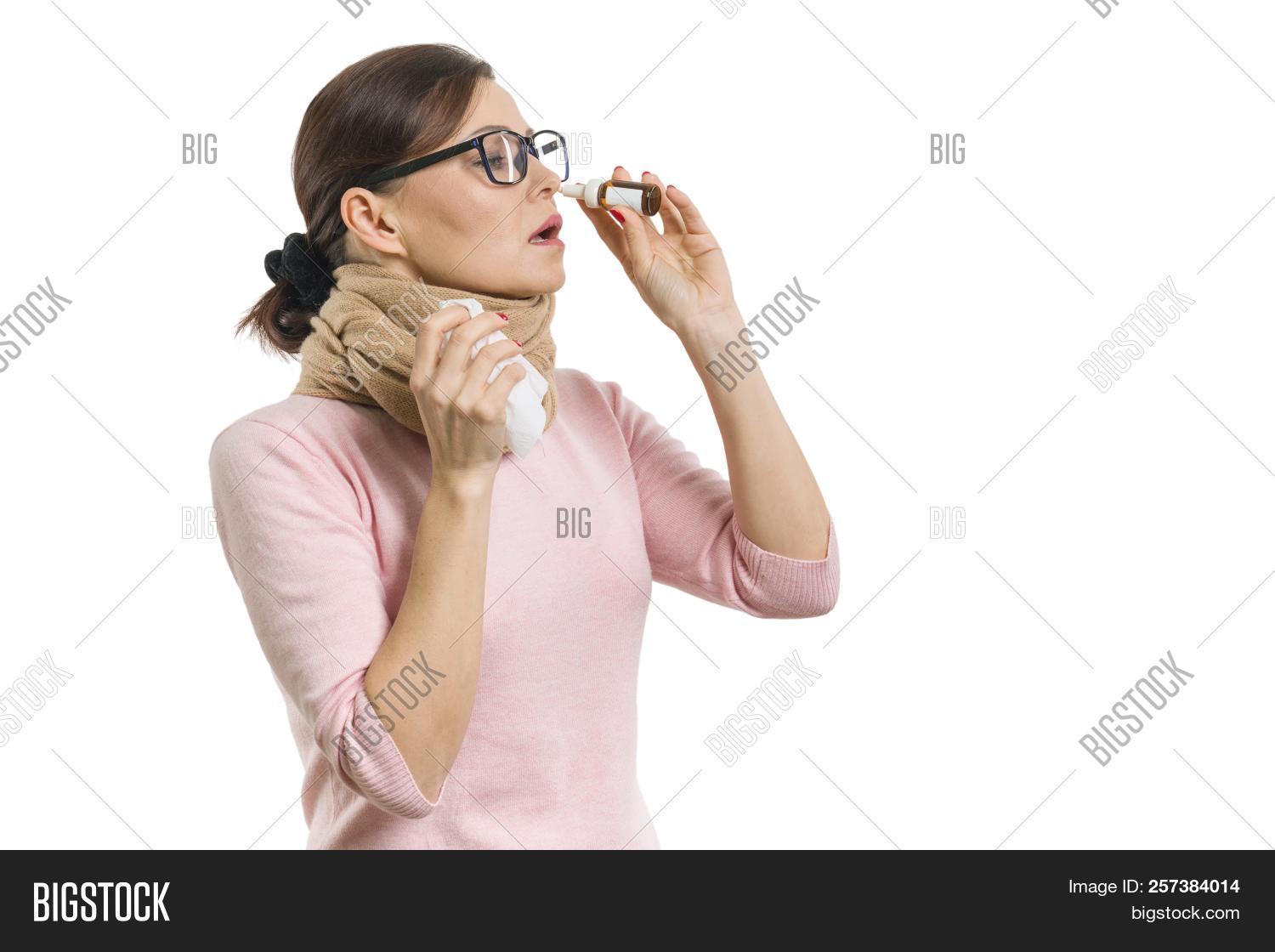 Woman Drips Drops Nose Image & Photo (Free Trial) | Bigstock