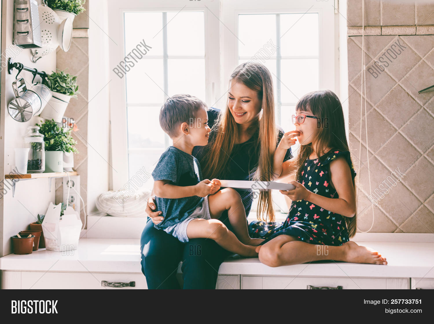 Mom Her Two Children Image & Photo (Free Trial) | Bigstock