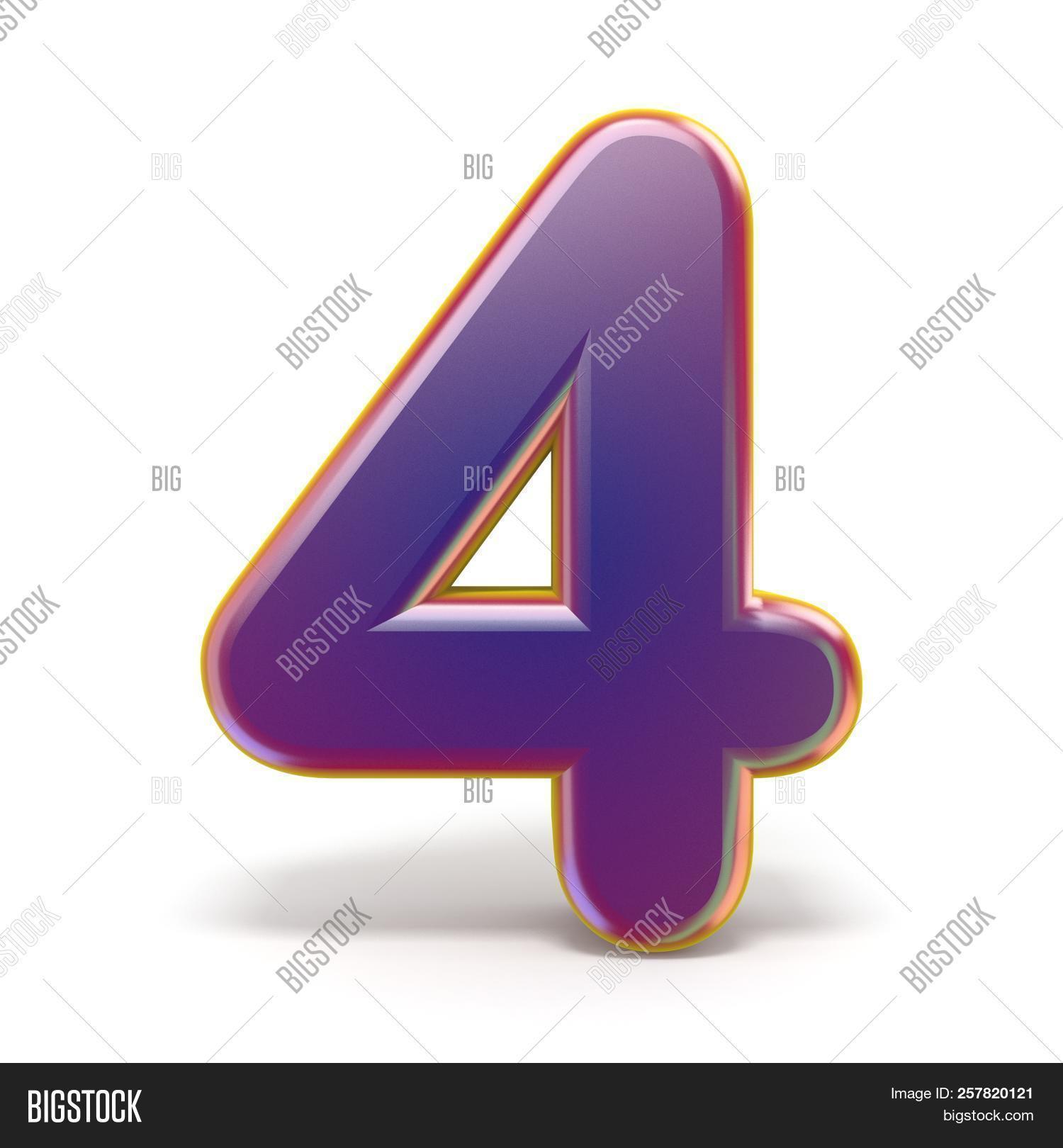 Number Four 4 Purple Image & Photo (Free Trial) | Bigstock