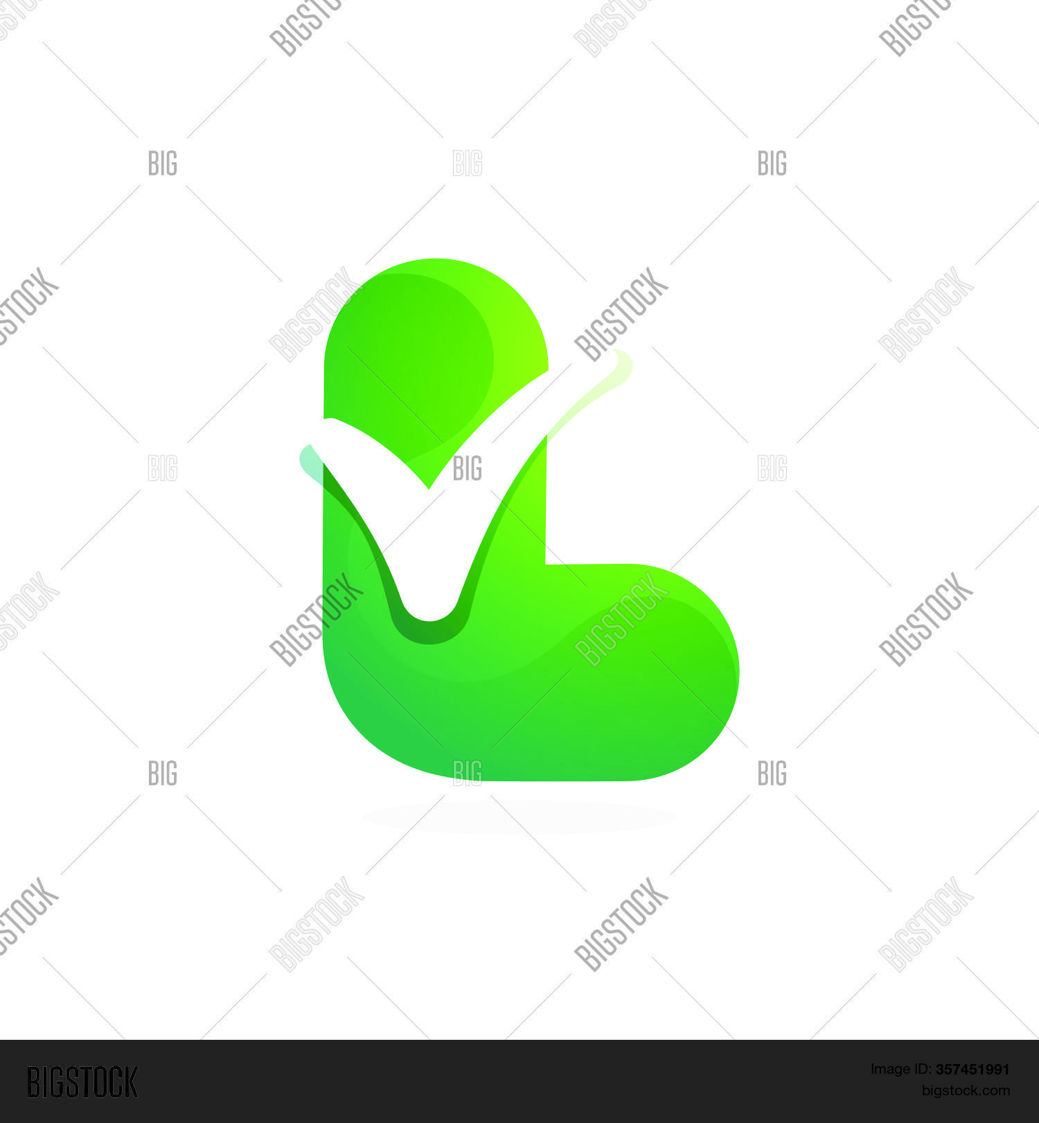 L Letter Green Logo Vector & Photo (Free Trial) | Bigstock