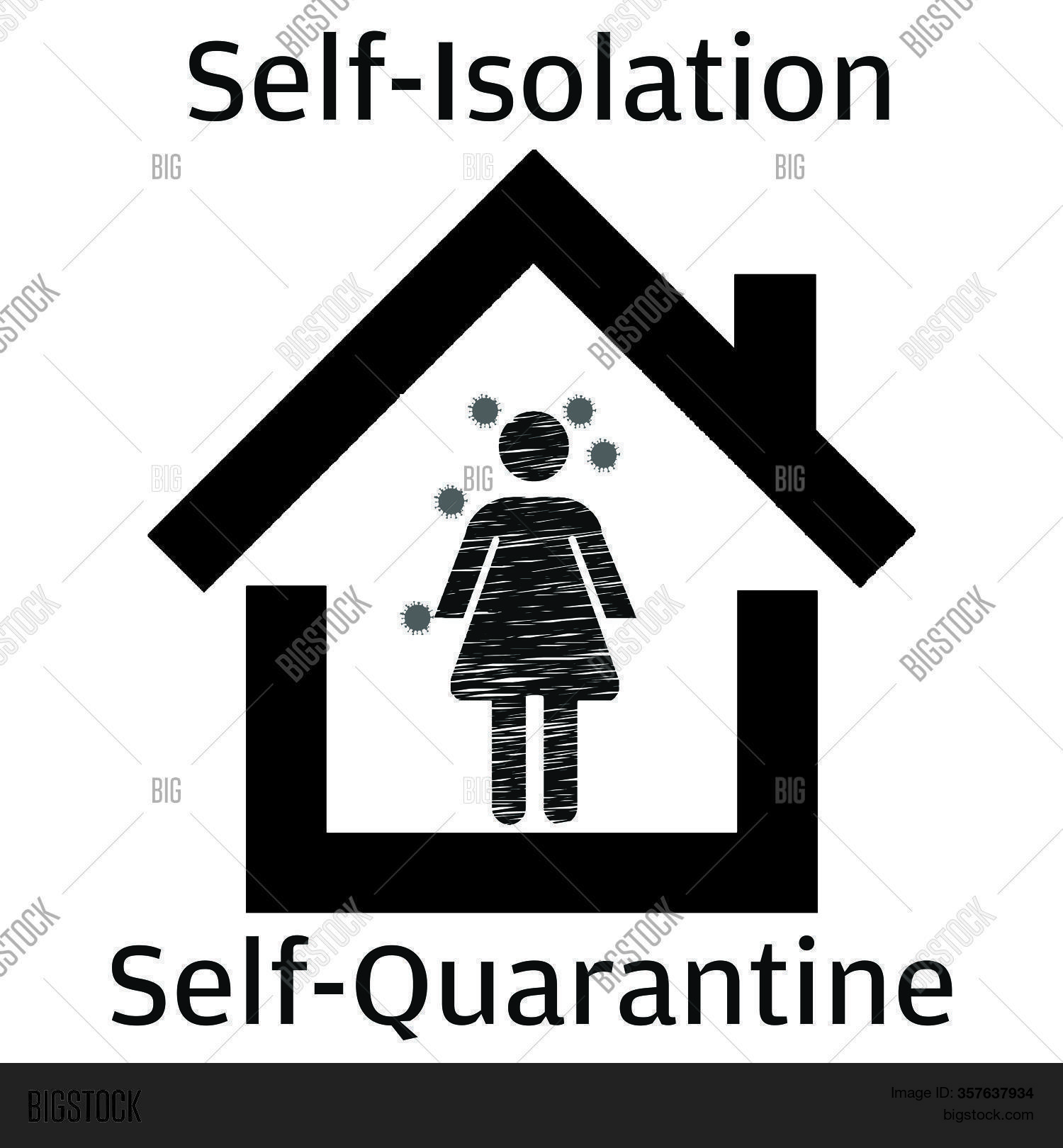 Self Quarantine Self Vector & Photo (Free Trial) | Bigstock