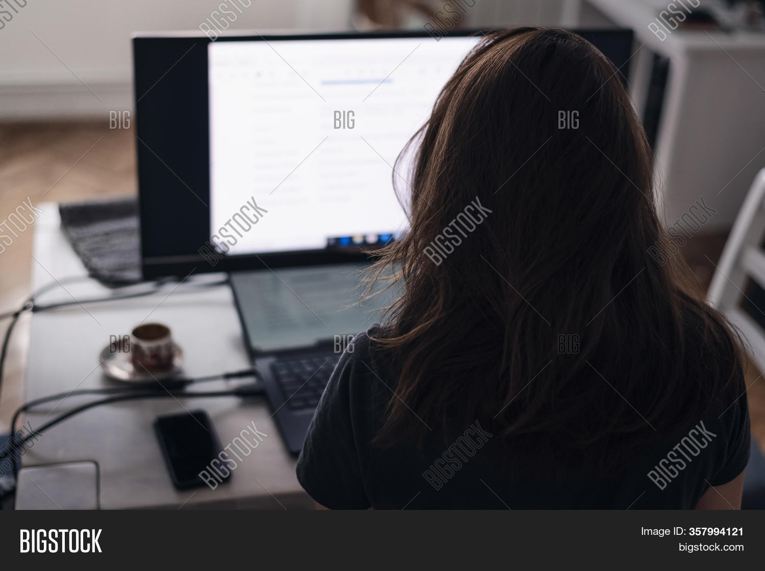 Woman Working On Image & Photo (Free Trial) | Bigstock
