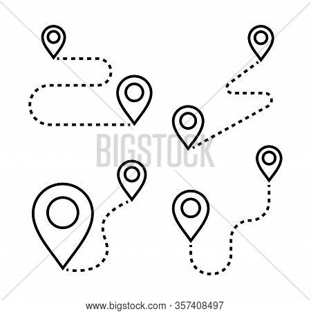 Route Markers Icons Vector & Photo (Free Trial) | Bigstock