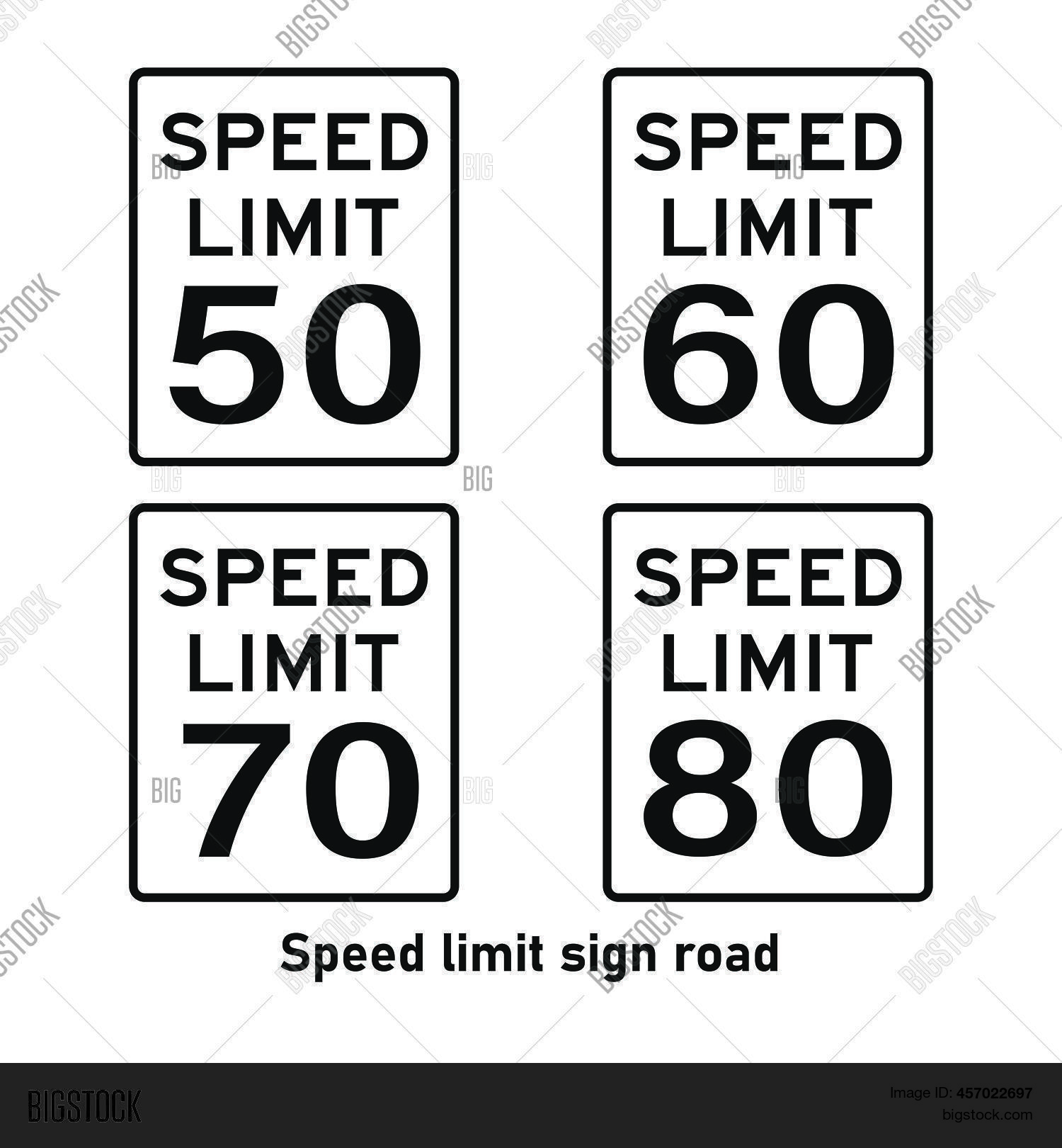 Speed Limit Road Sign Vector & Photo (Free Trial) | Bigstock