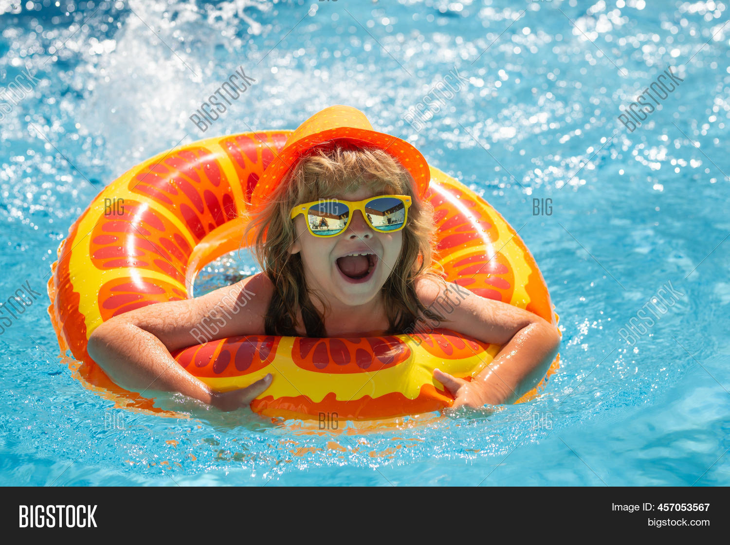 Kid Boy Swimming Pool Image & Photo (Free Trial) | Bigstock
