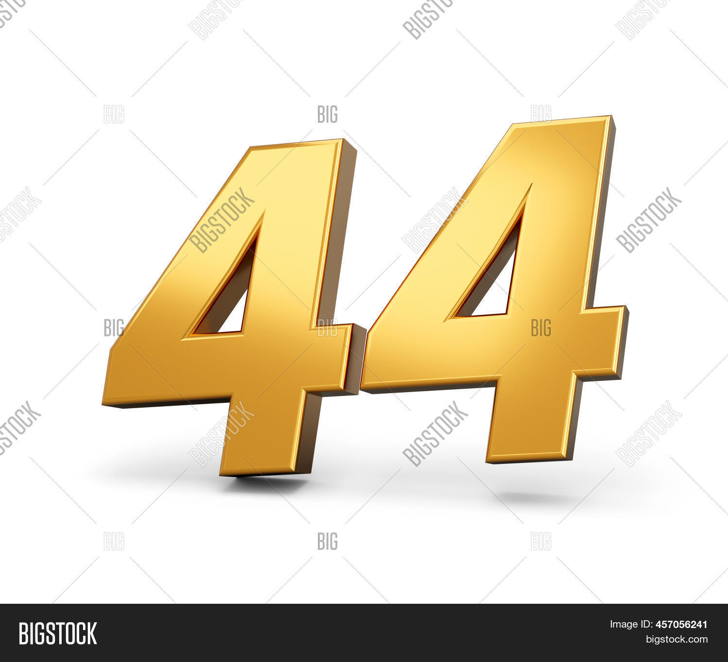 Gold Number 44 Forty Image & Photo (Free Trial) | Bigstock
