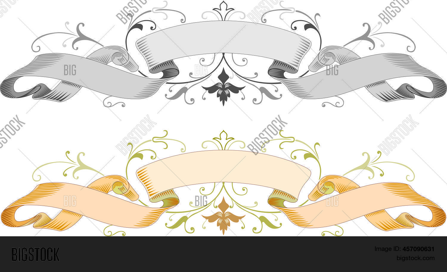 Vintage Victorian Banner Horizontal Elegant Banner