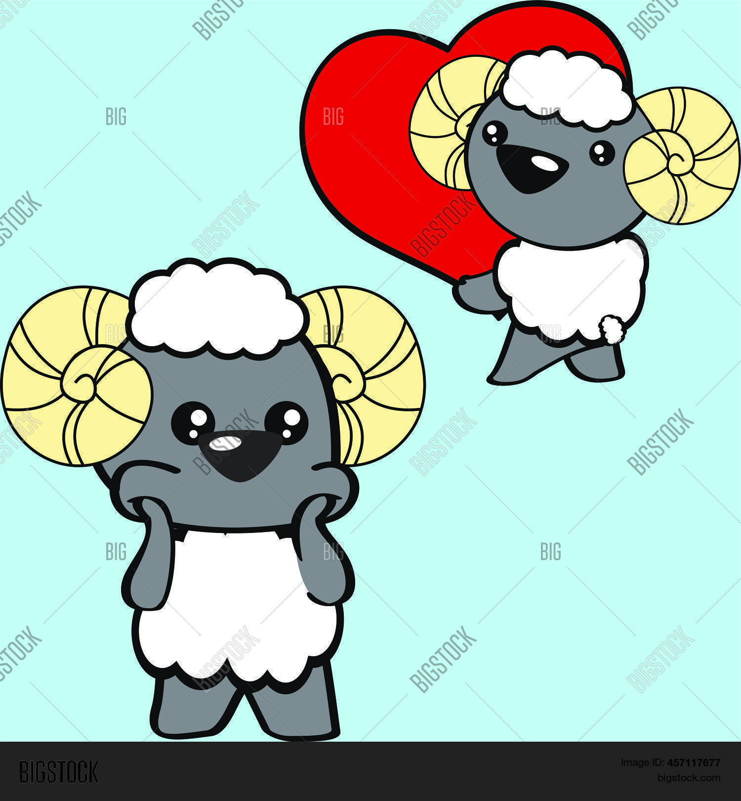 Cute Chibi Ram Vector & Photo (Free Trial) | Bigstock