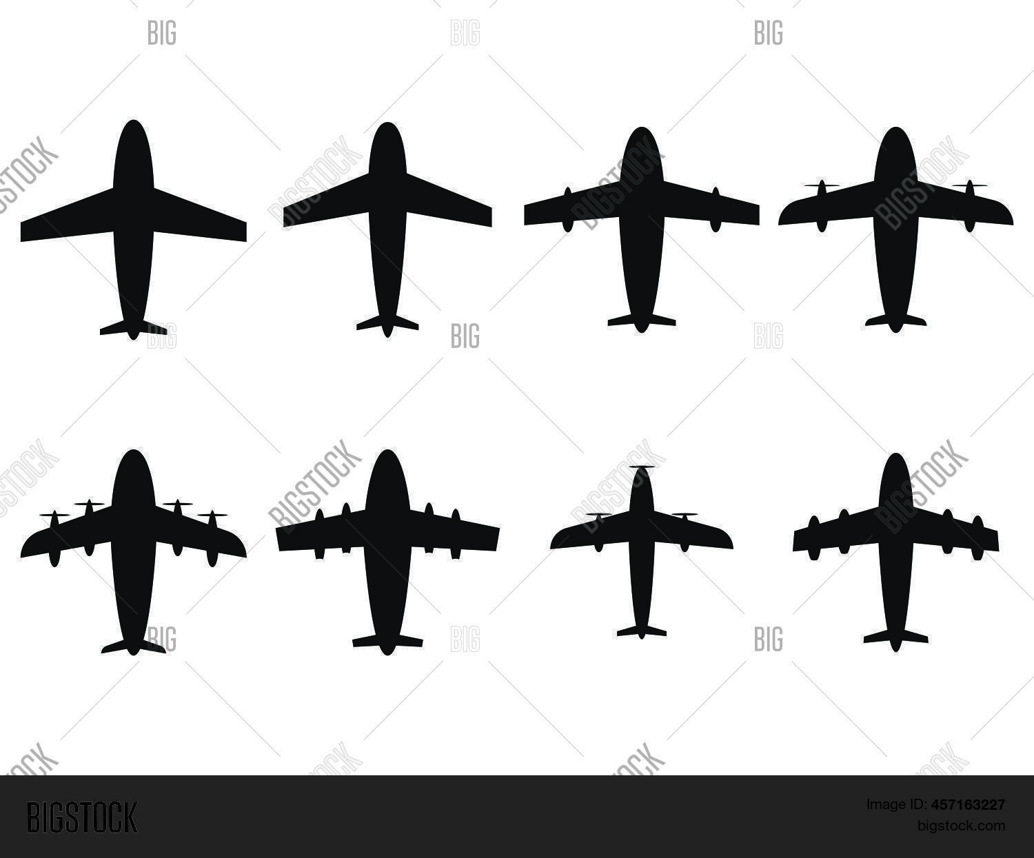 Black Planes Icon Set Vector & Photo (Free Trial) | Bigstock
