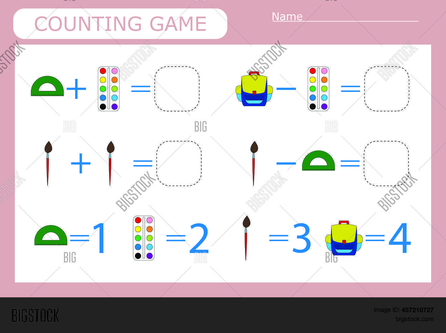 Counting Game School Vector & Photo (Free Trial) | Bigstock