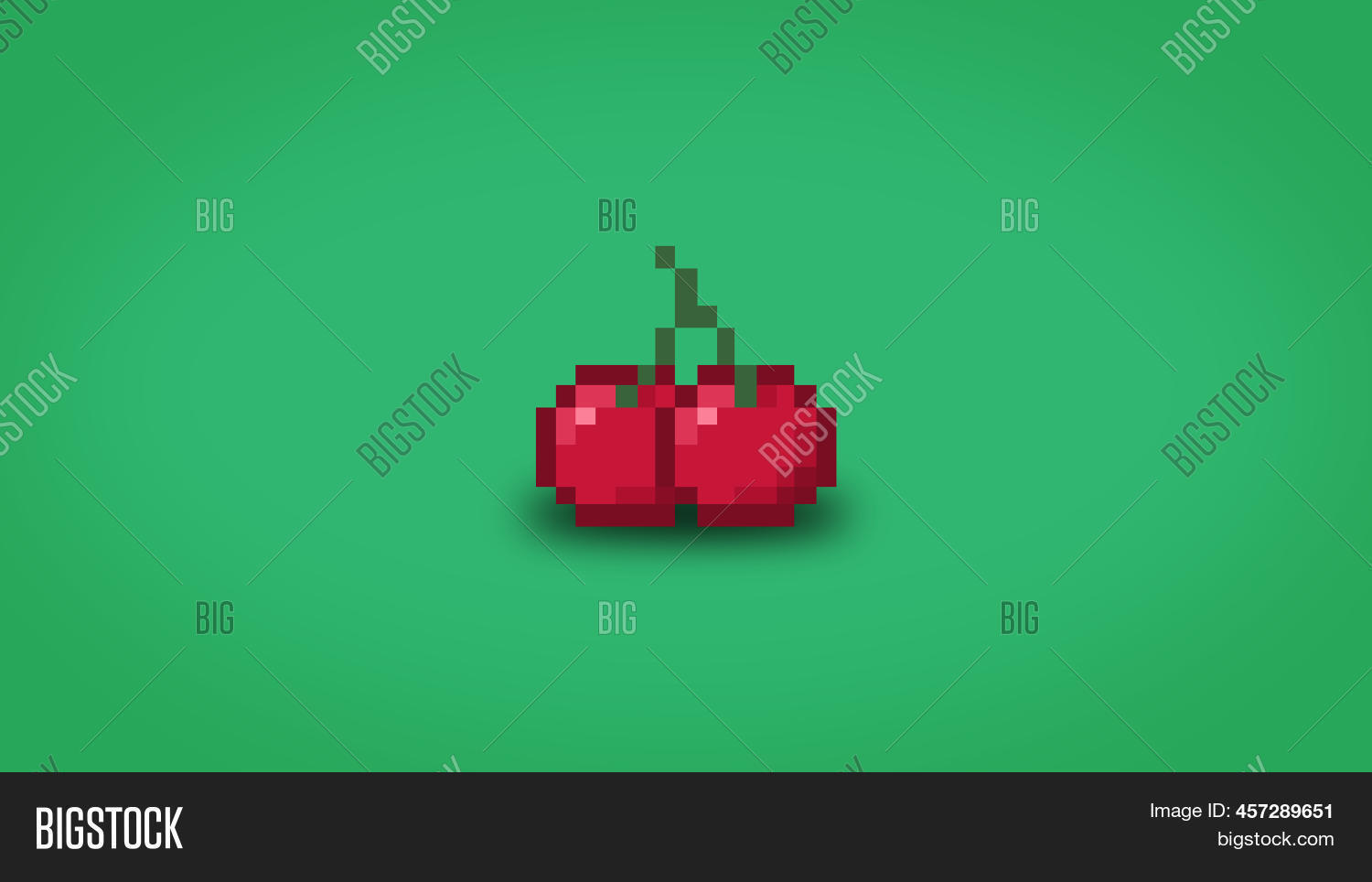 Pixel Red Cherry On Image & Photo (Free Trial) | Bigstock