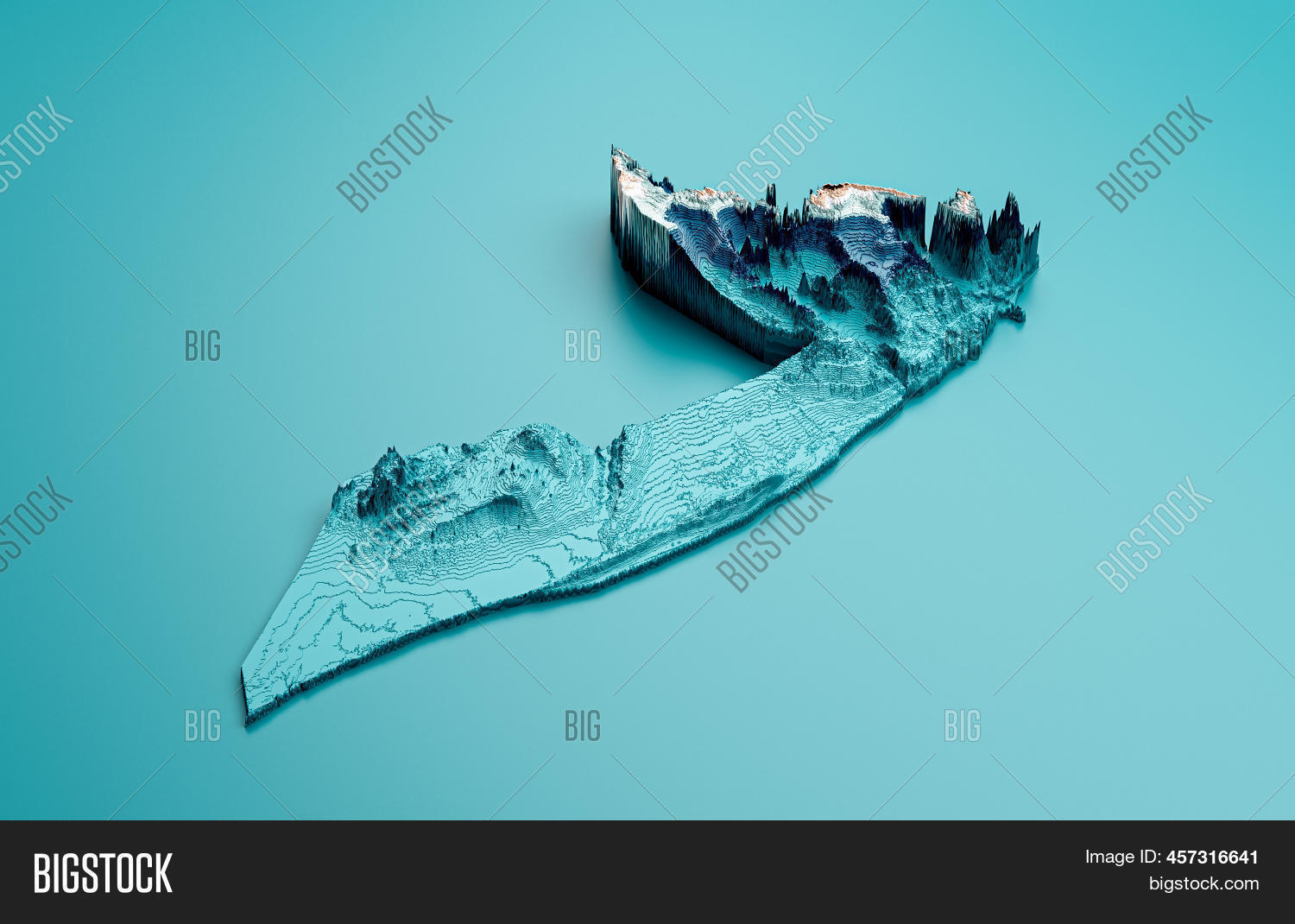 Topographic Somalia Image & Photo (Free Trial) | Bigstock