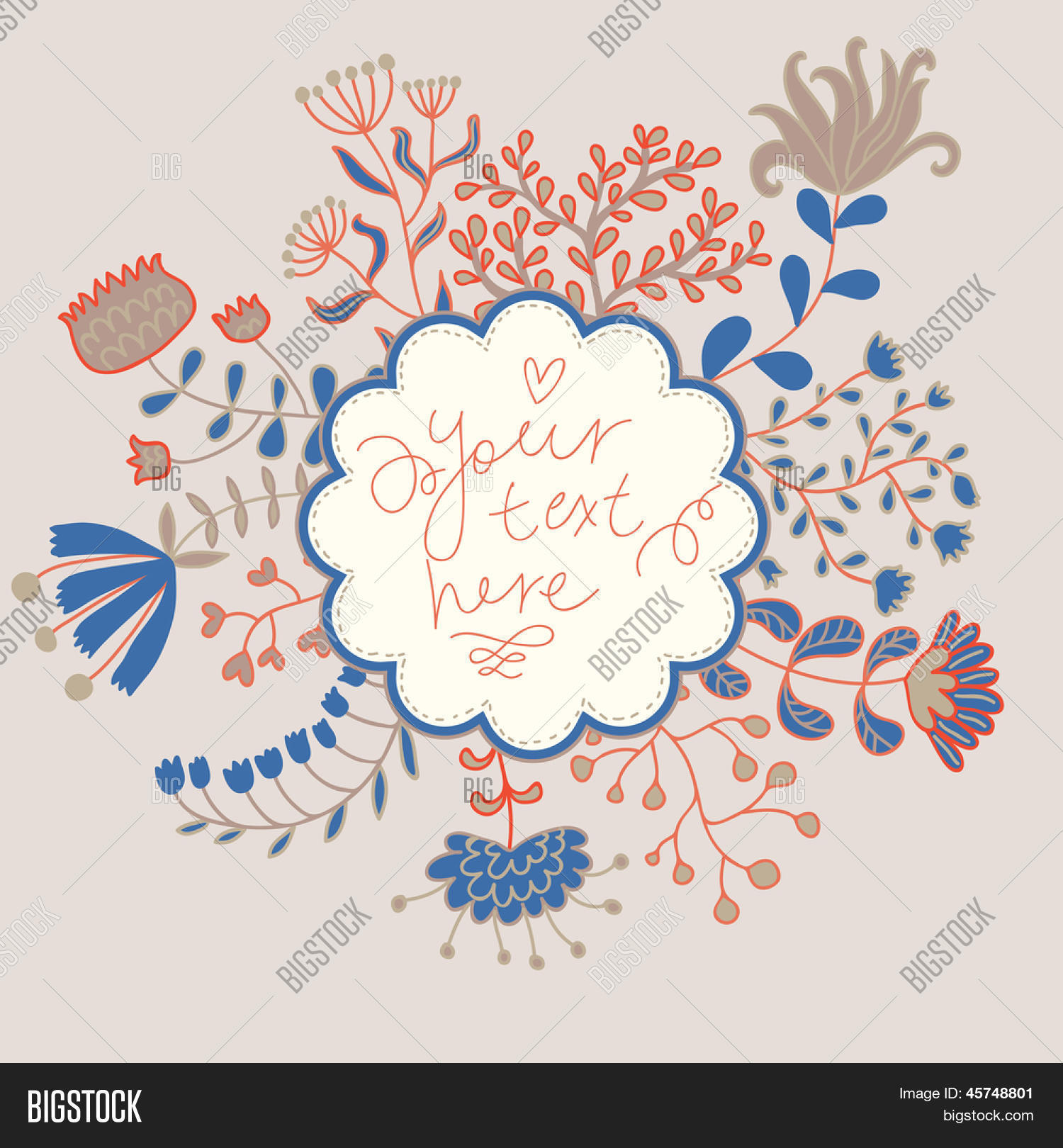 Floral Card Cartoon Vector & Photo (Free Trial) | Bigstock