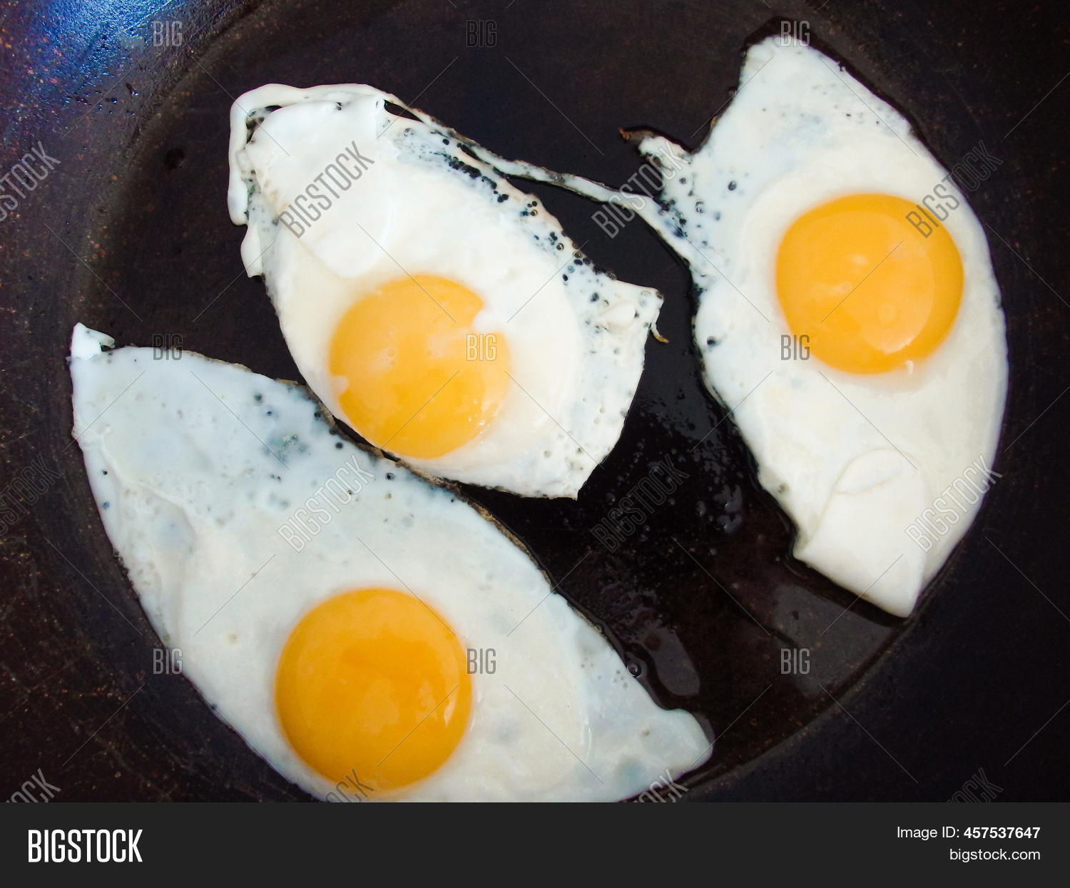 3 Fried Eggs Frying Image & Photo (Free Trial) | Bigstock