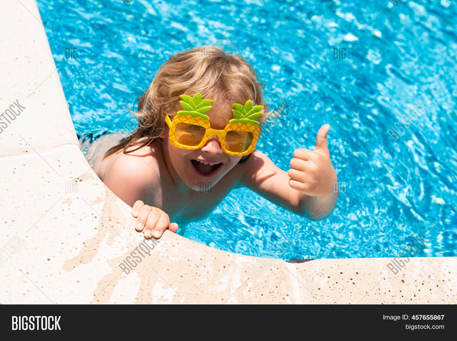 Happy Kid Swimming Image & Photo (Free Trial) | Bigstock