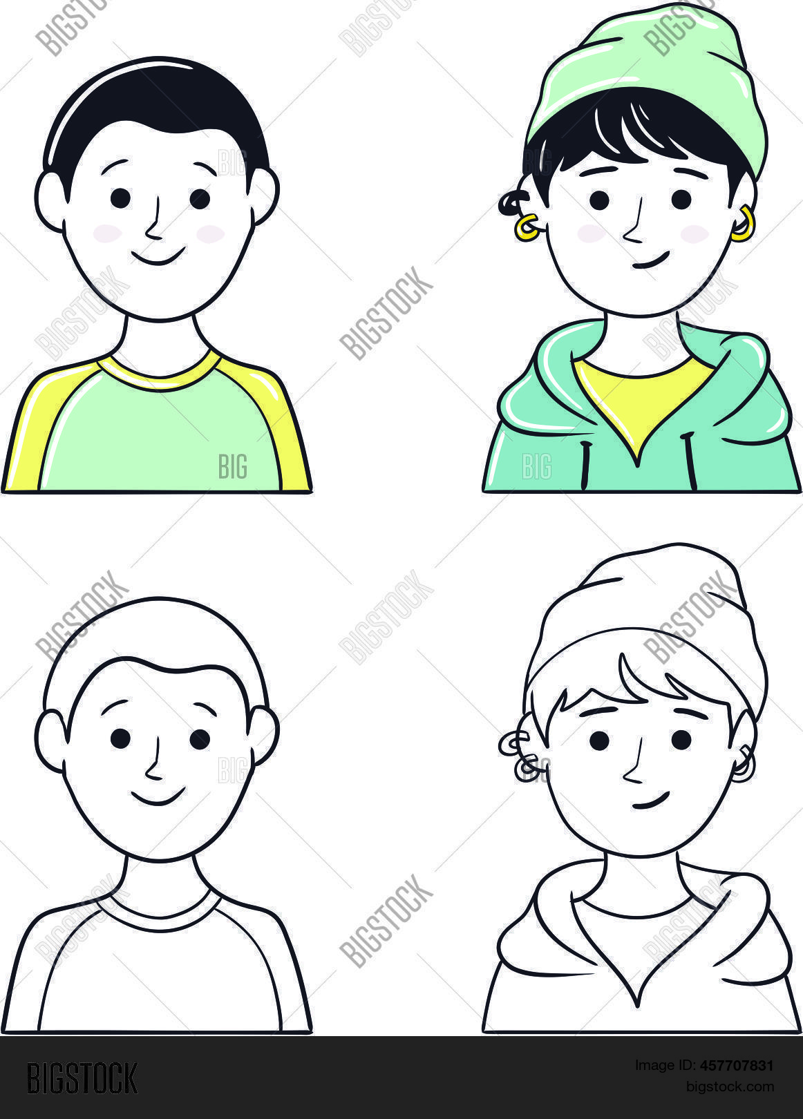 Minimal Face Girl. Vector & Photo (Free Trial) | Bigstock