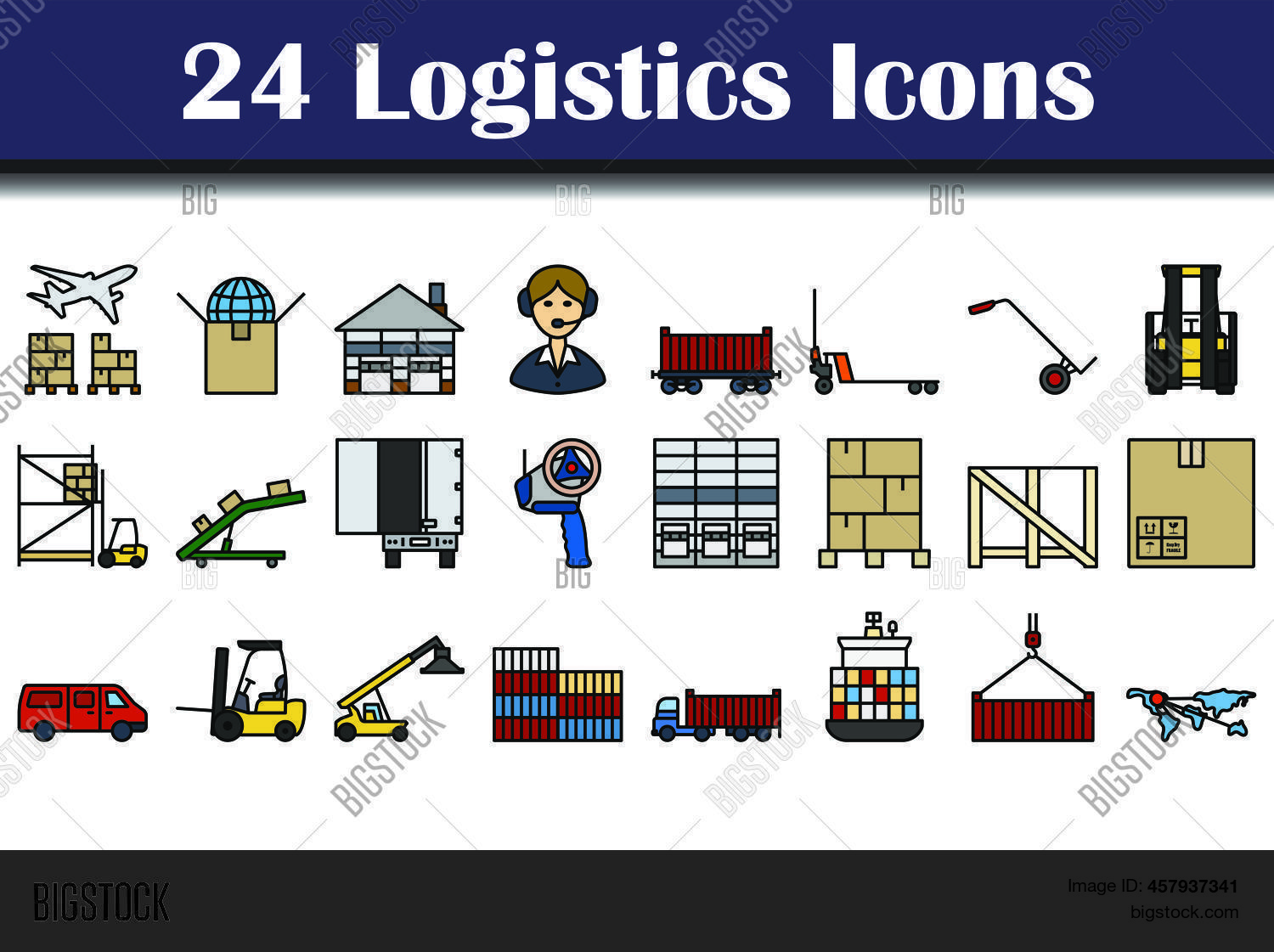 Logistics Icon Set. Vector & Photo (Free Trial) | Bigstock
