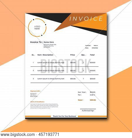 Print Ready Corporate Business Invoice Template Design. Professional ...