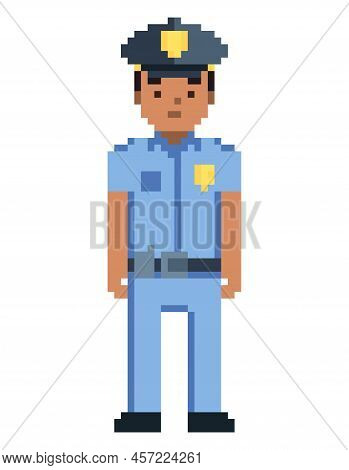 Policeman Pixel Game Vector & Photo (Free Trial) | Bigstock