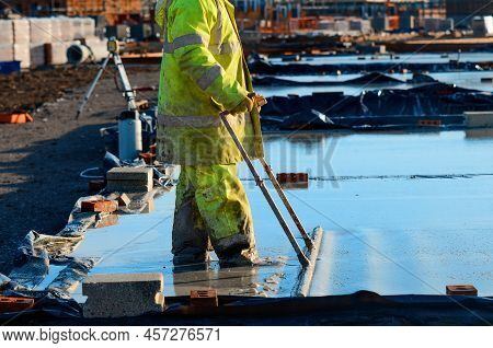 Builder Pouring Ground Image & Photo (Free Trial) | Bigstock