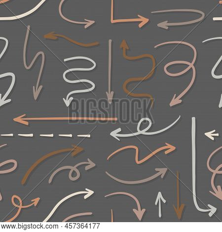 Hand Drawn Arrow Seamless Pattern. Bullet Journal Web Visual Note ...