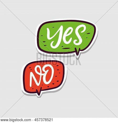 Yes No. Hand Drawn Vector & Photo (Free Trial) | Bigstock