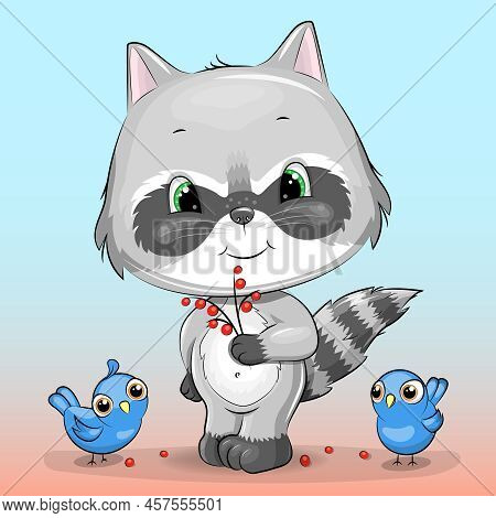 Cute Cartoon Raccoon Vector & Photo (Free Trial) | Bigstock