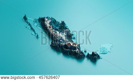 Topographic Mexico Map Image & Photo (Free Trial) | Bigstock