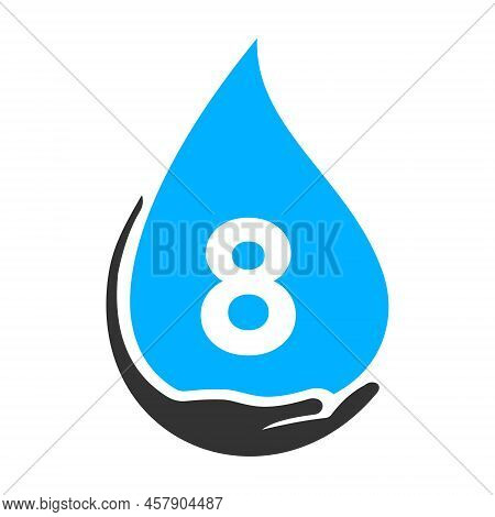 Letter 8 Hand Water Vector & Photo (Free Trial) | Bigstock
