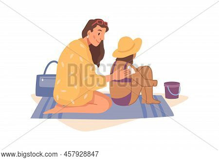 Kids Applying Sunscreen Clipart