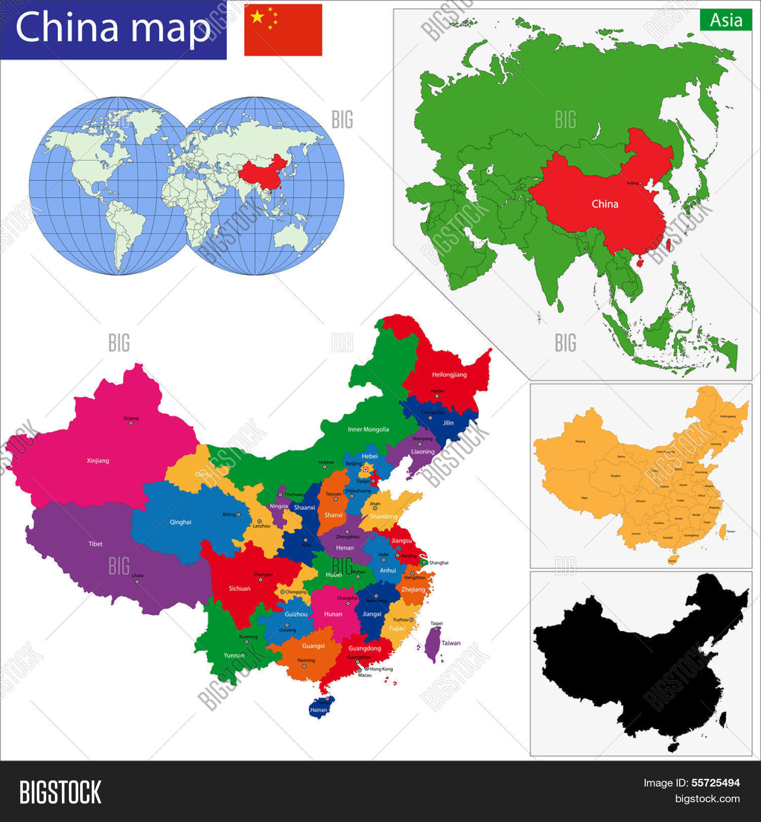 Color Map Regions Image & Photo (Free Trial) | Bigstock