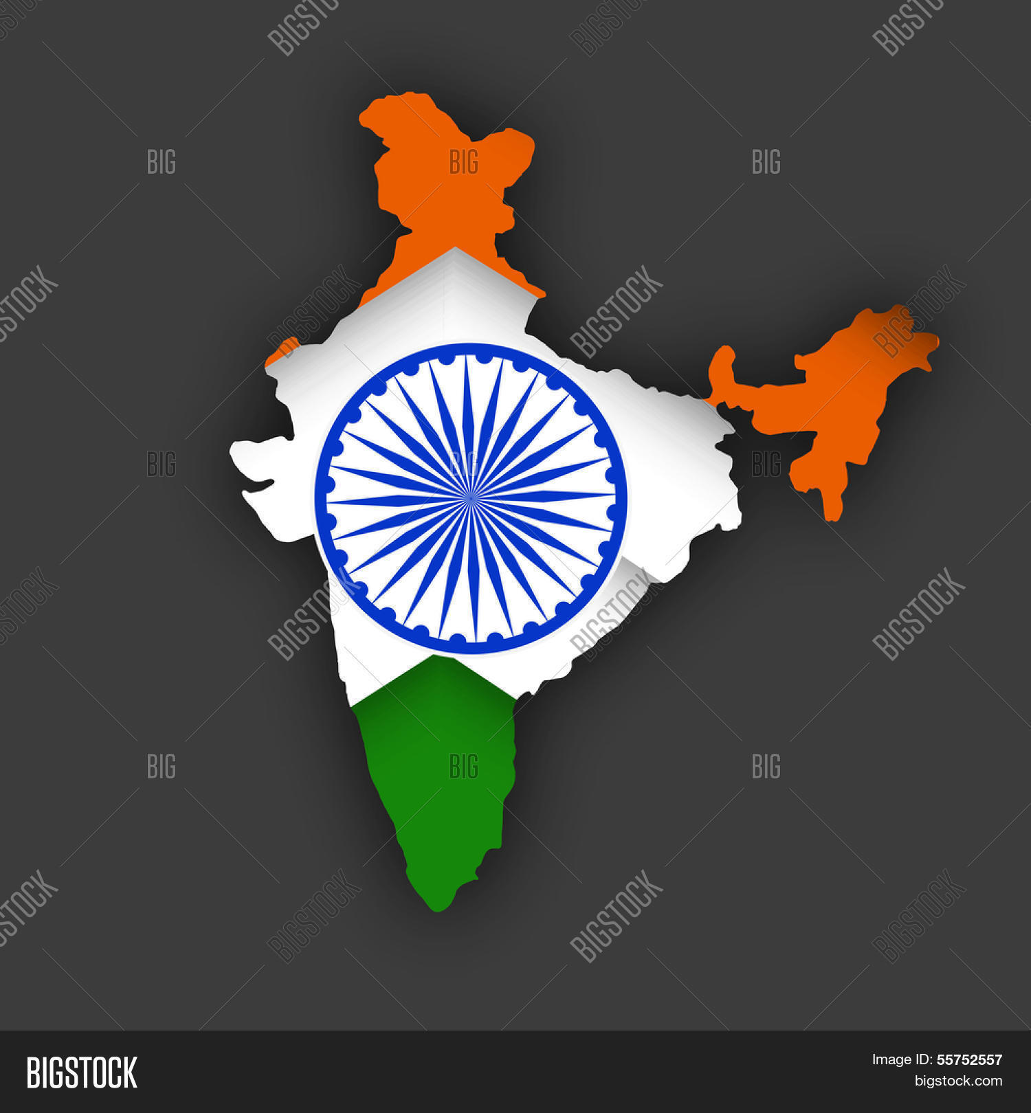 Republic India Map Vector & Photo (Free Trial) | Bigstock